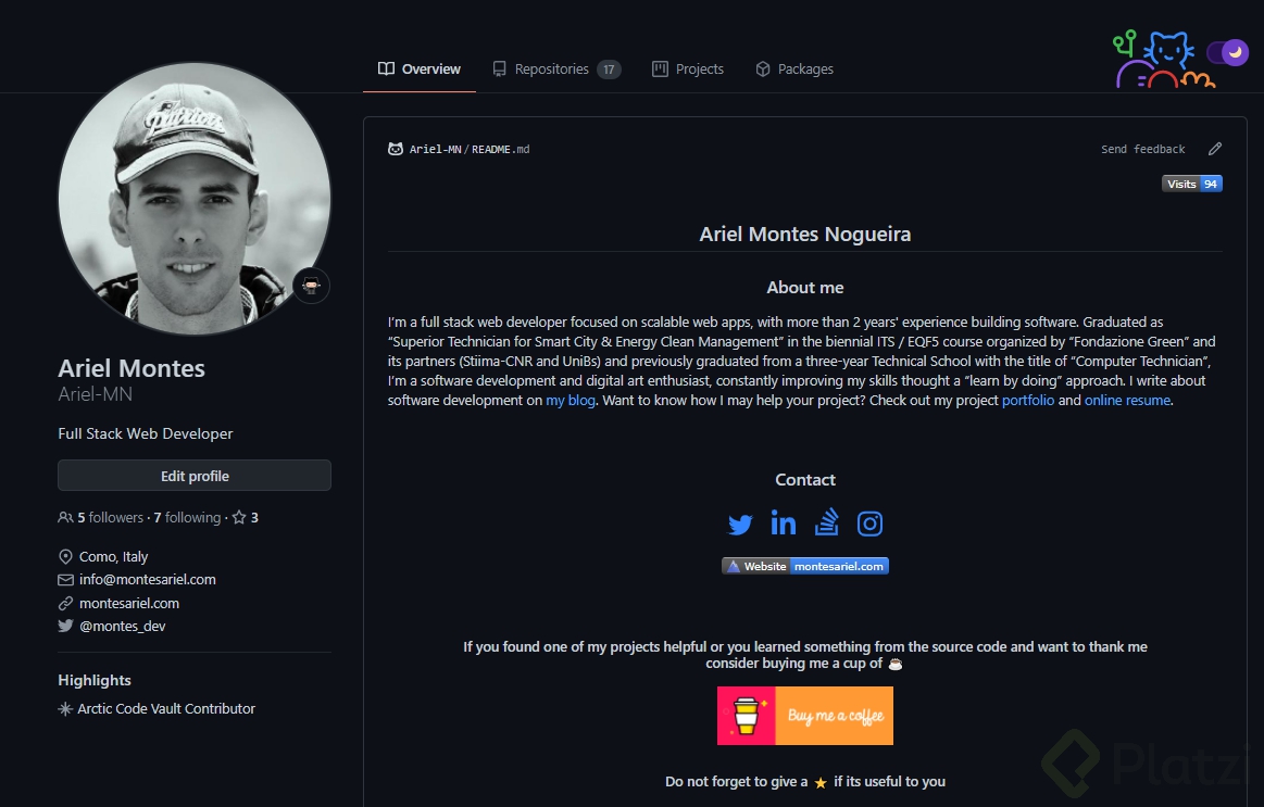 Personaliza tu perfil de Github